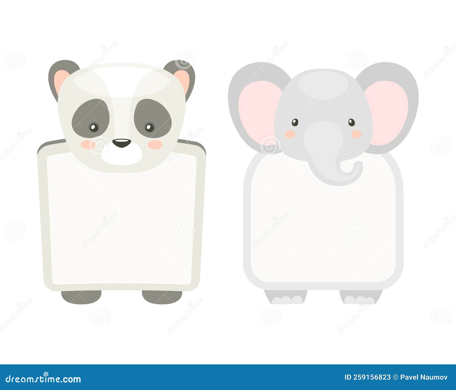 Frames with Animal Heads or Notebook Page for Notes Vector Set Stock ...