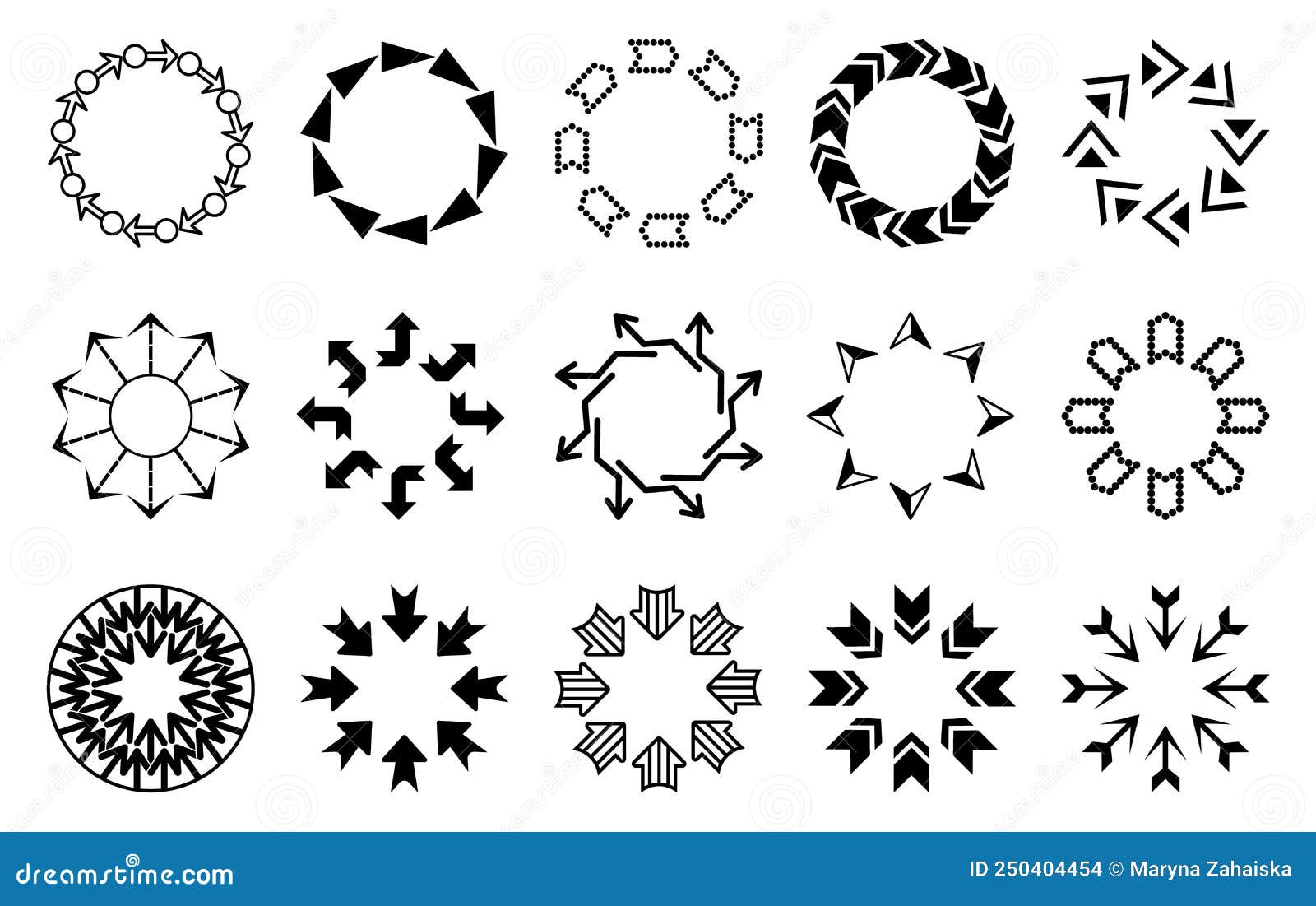 Frames of Arrows in a Circle. Stock Vector - Illustration of ...