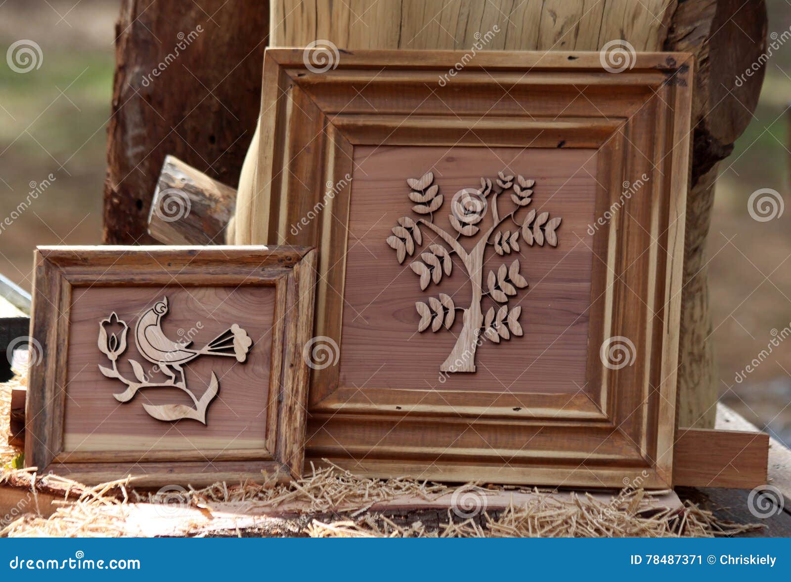 Frames and Art Work Made from Wood Stock Image - Image of face, arts ...