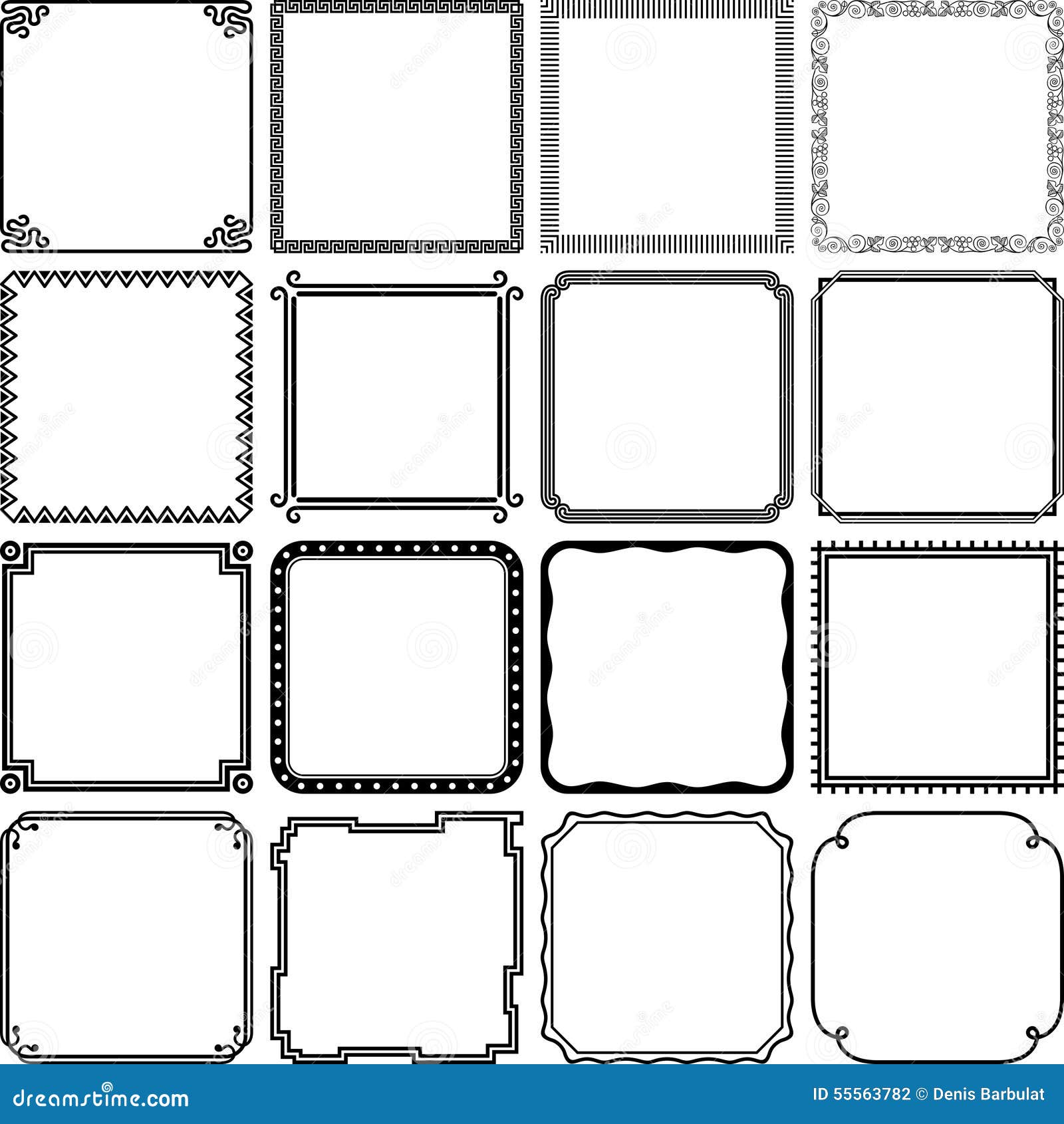 Frames stock vector. Illustration of border, curved, decorate - 55563782