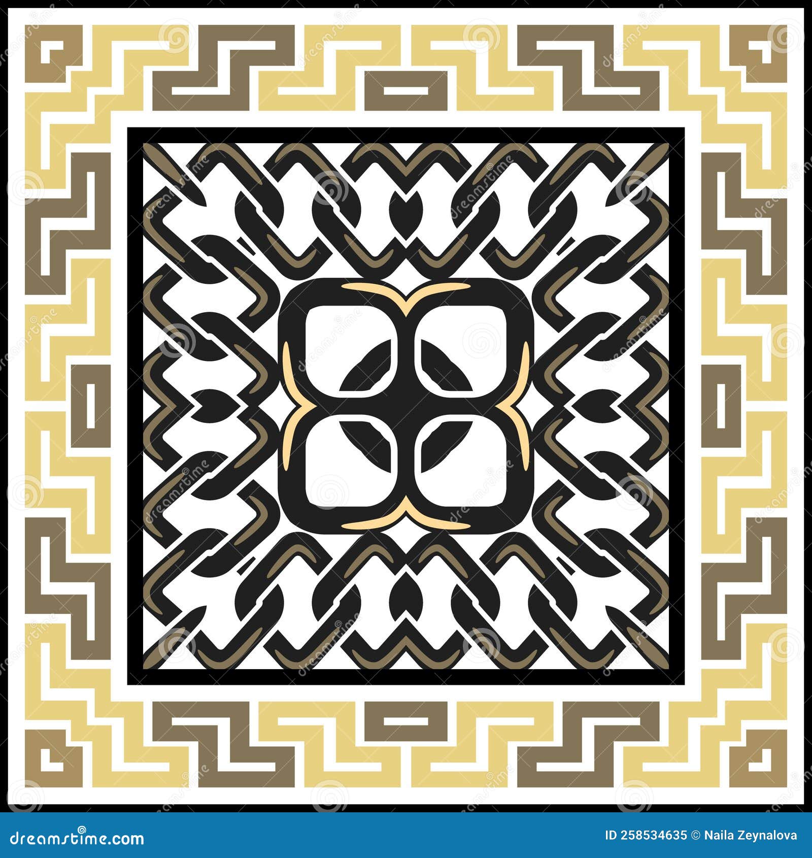 Frames and Borders. Greek Square Frames Borders Seamless Pattern ...