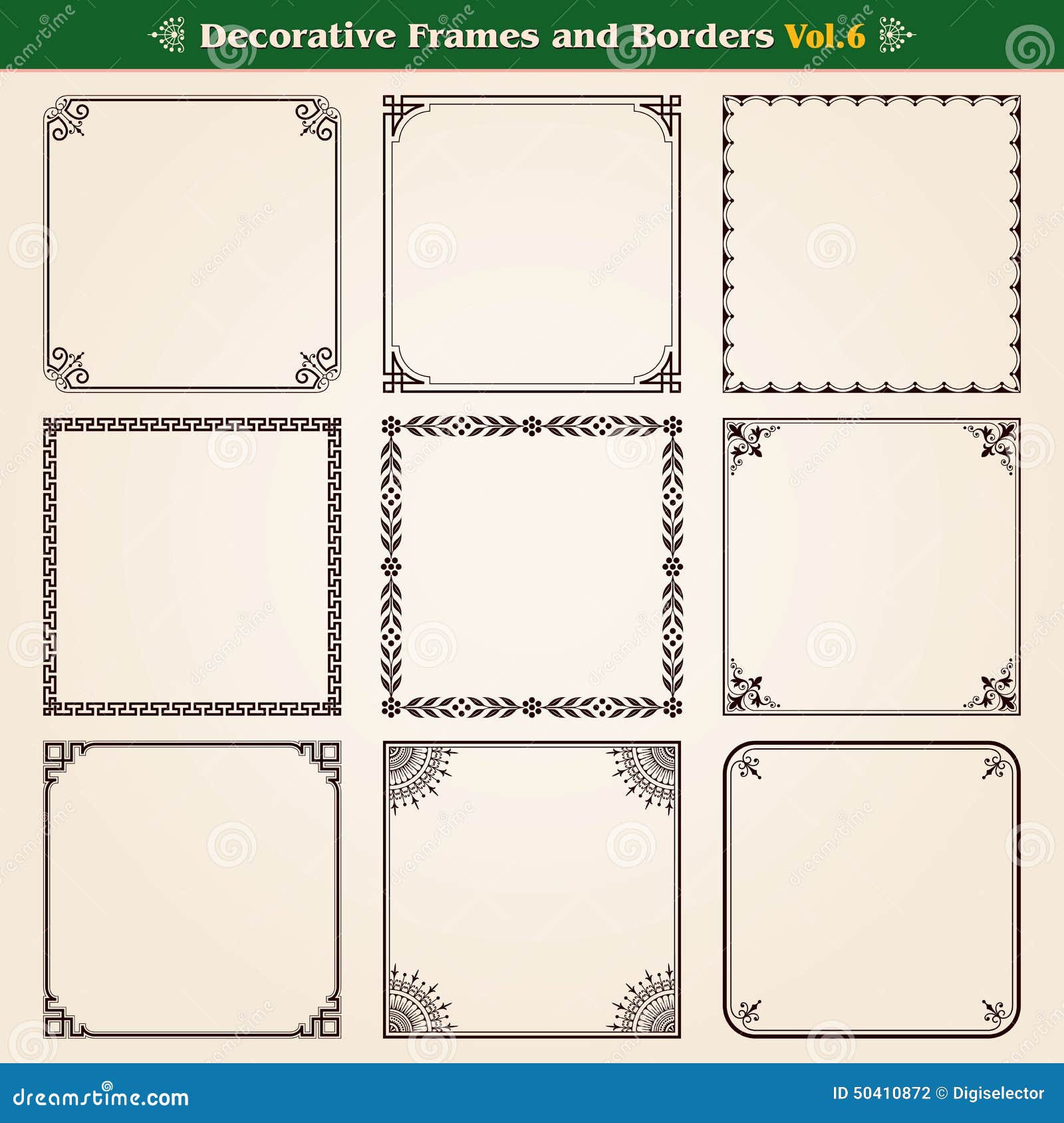 Frames and borders set 6 stock vector. Illustration of elegance - 50410872 Frames and borders set 6 stock vector. Illustration of elegance - 50410872