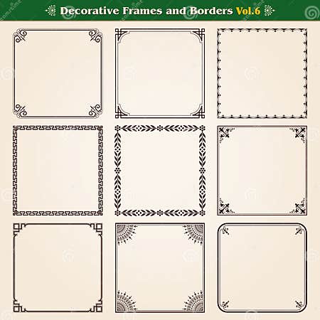 Frames and borders set 6 stock vector. Illustration of elegance - 50410872