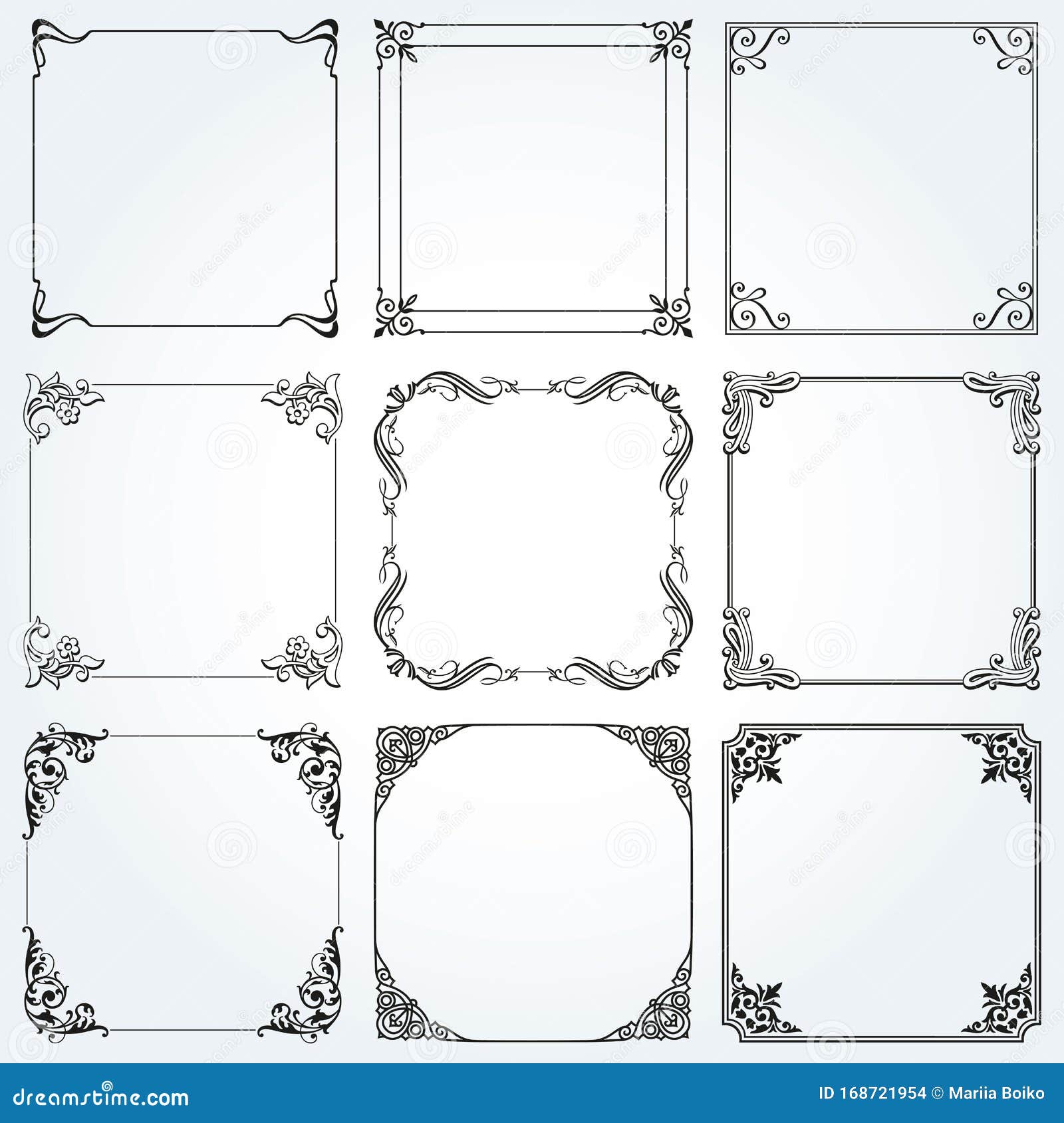 Frames and Borders Square Decorative Set Vector Stock Vector ... Frames and Borders Square Decorative Set Vector Stock Vector ...