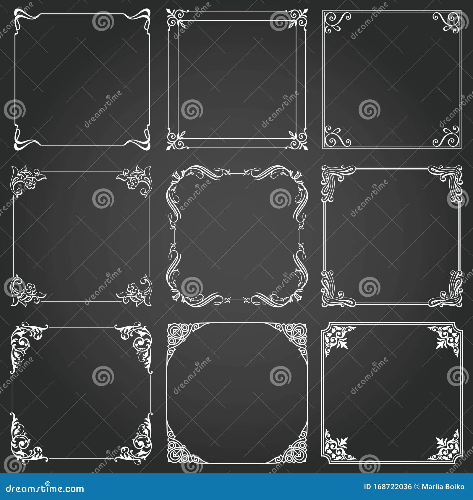 Frames and Borders Square Decorative Set Vector Stock Vector ... Frames and Borders Square Decorative Set Vector Stock Vector ...