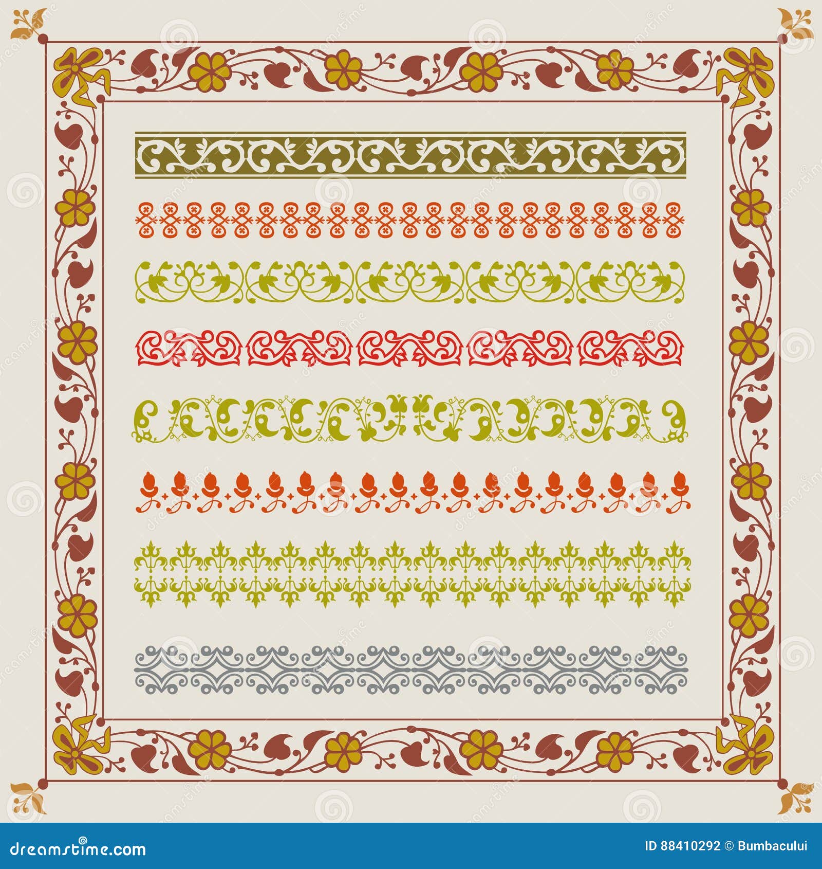Frames and Borders for Map Vintage Decorative Vector Stock Vector ...