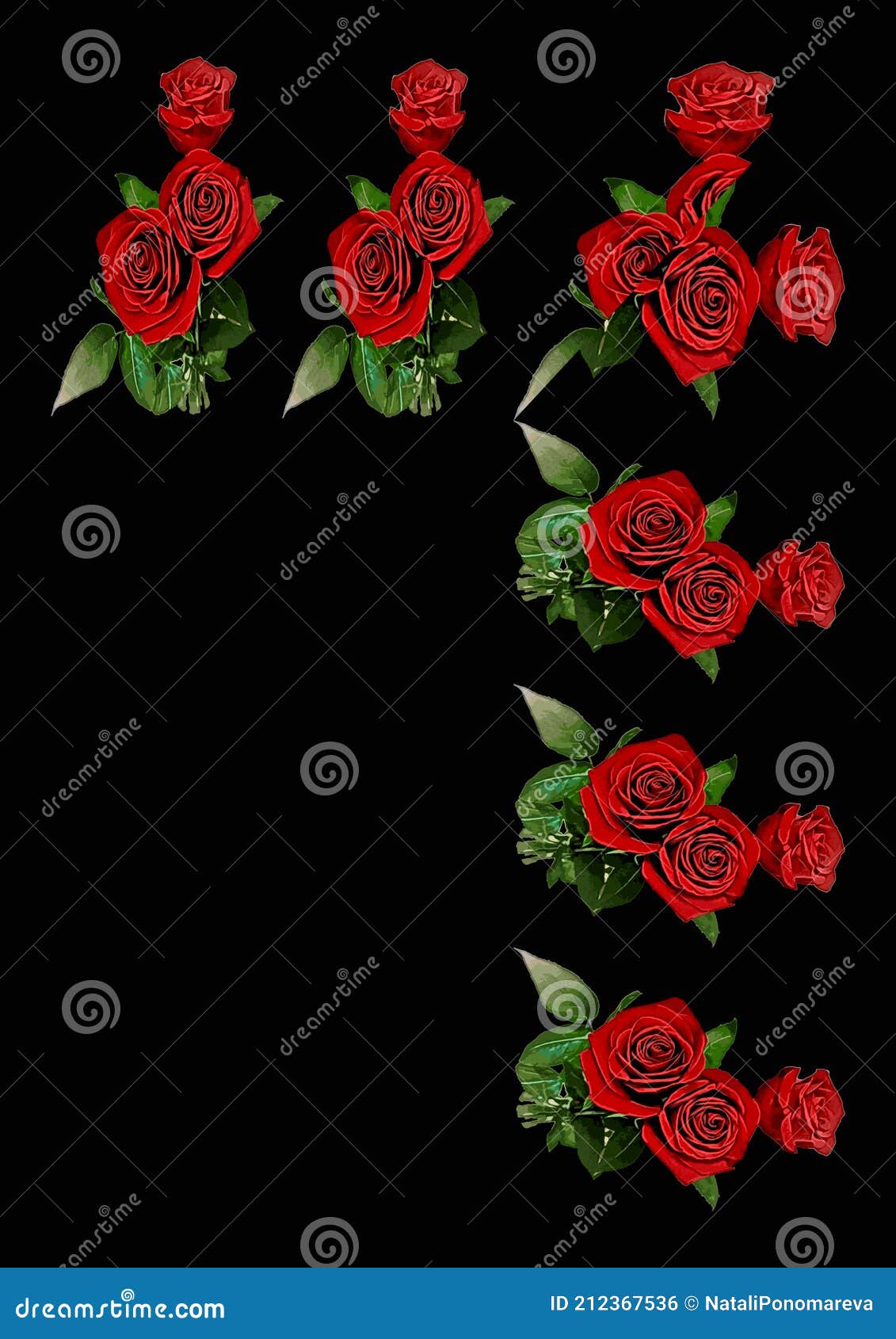 Frames - A Bouquet Of Three Red Roses. Flowers On The White Background ...
