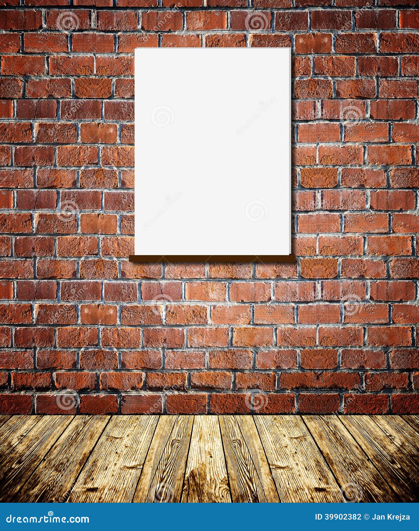 Frames on brick wall stock photo. Image of room, interior - 39902382