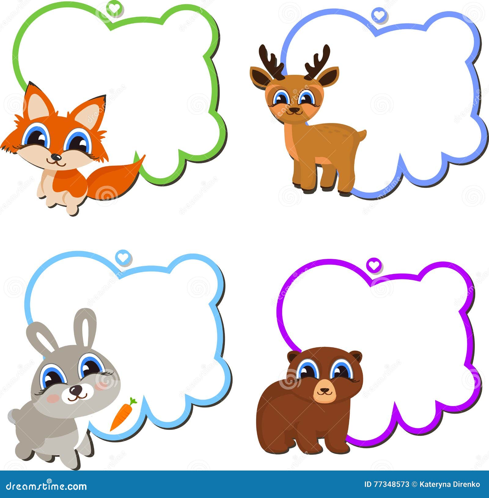 Frames with Cartoon Animals. Stock Vector - Illustration of cartoon ...