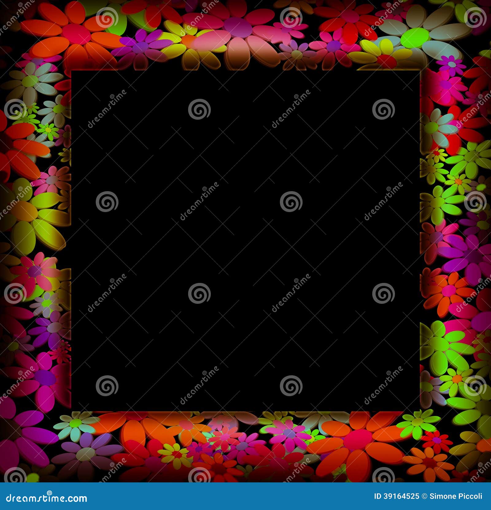 Frames Decorated with Colorful Flowers Stock Illustration ...