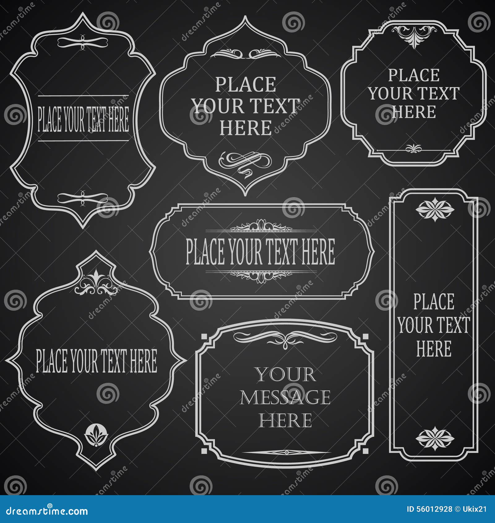 Frames Design in Blackboard Stock Vector - Illustration of blackboard ...