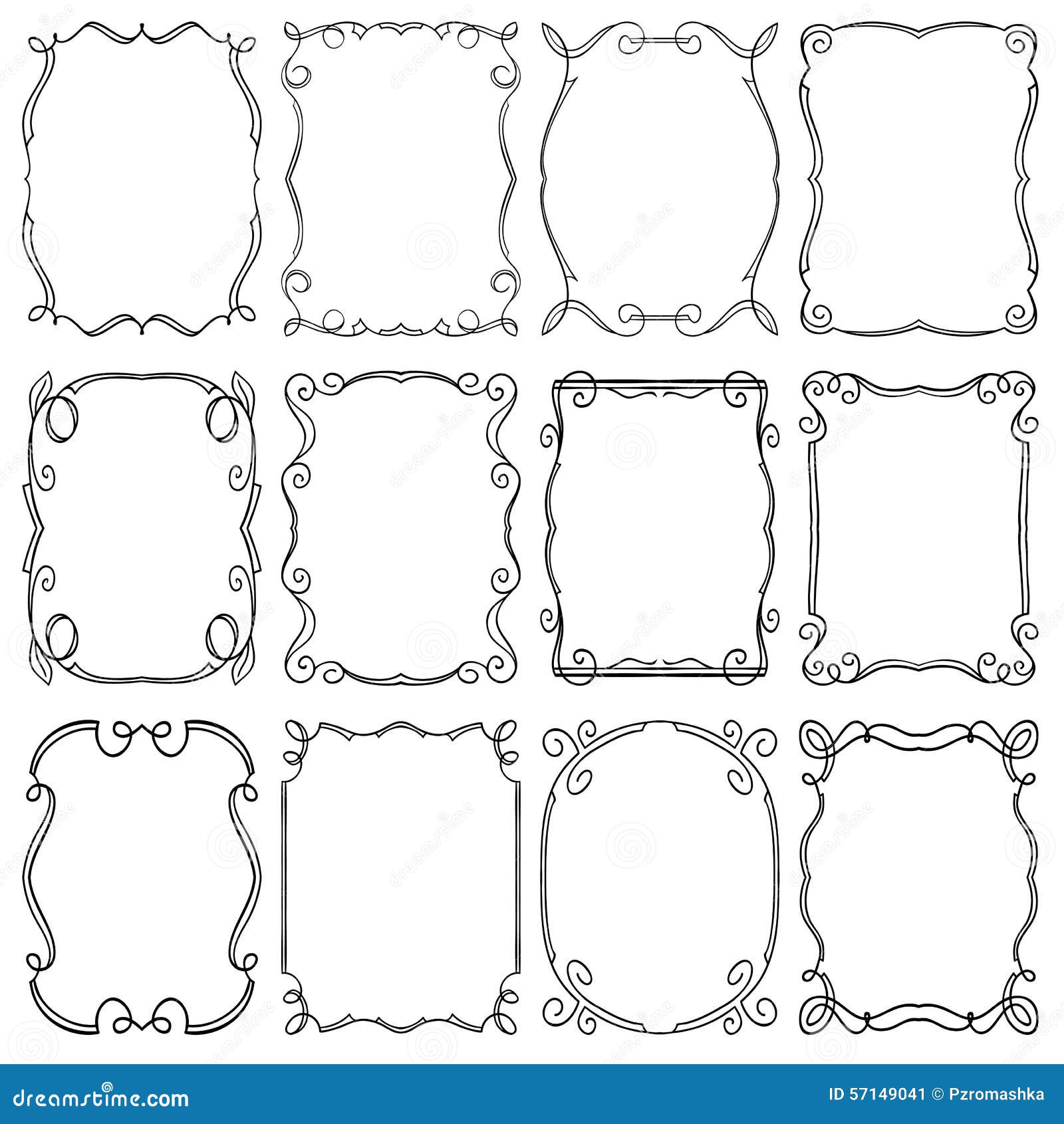 Frames Design Elements. Editable Vector Illustrator File Stock Vector ...