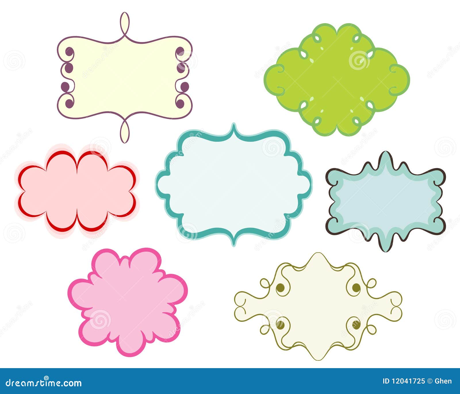 Frames Dos Desenhos Animados Do Vintage Ilustração do Vetor ...