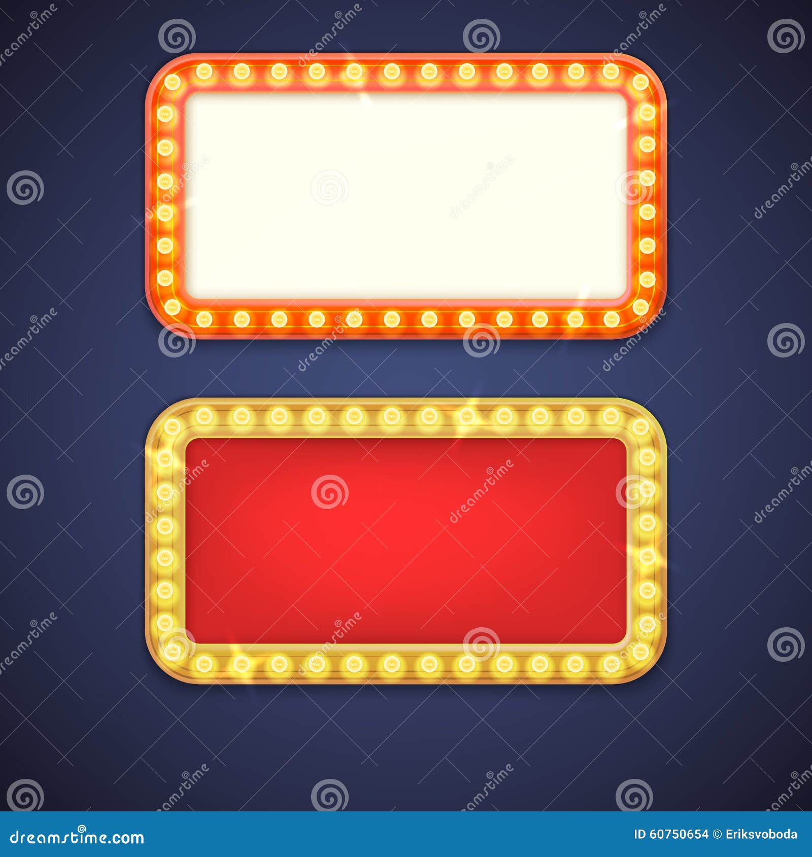 Frames with electric bulbs stock vector. Illustration of decoration ...