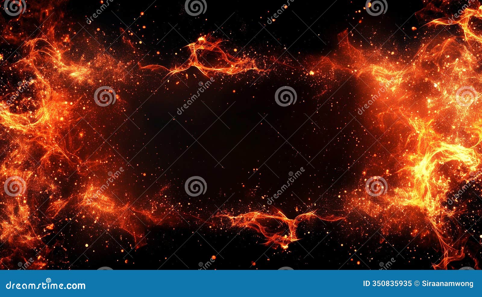 Frames With Fire Sparkle Effect, Vector Borders | CartoonDealer.com ...