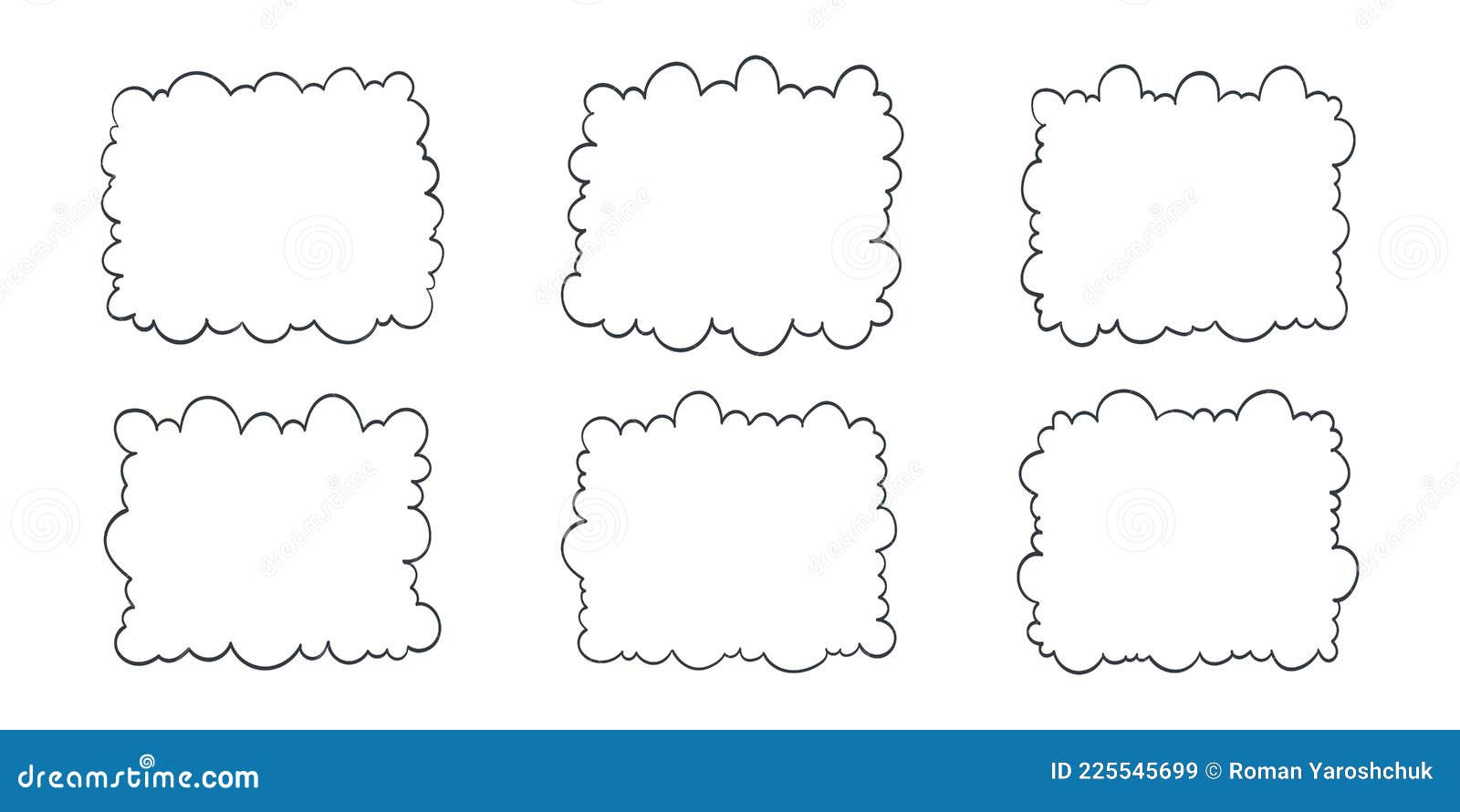 Frames in the Form of Clouds. Hand-drawn Frames Stock Vector ...