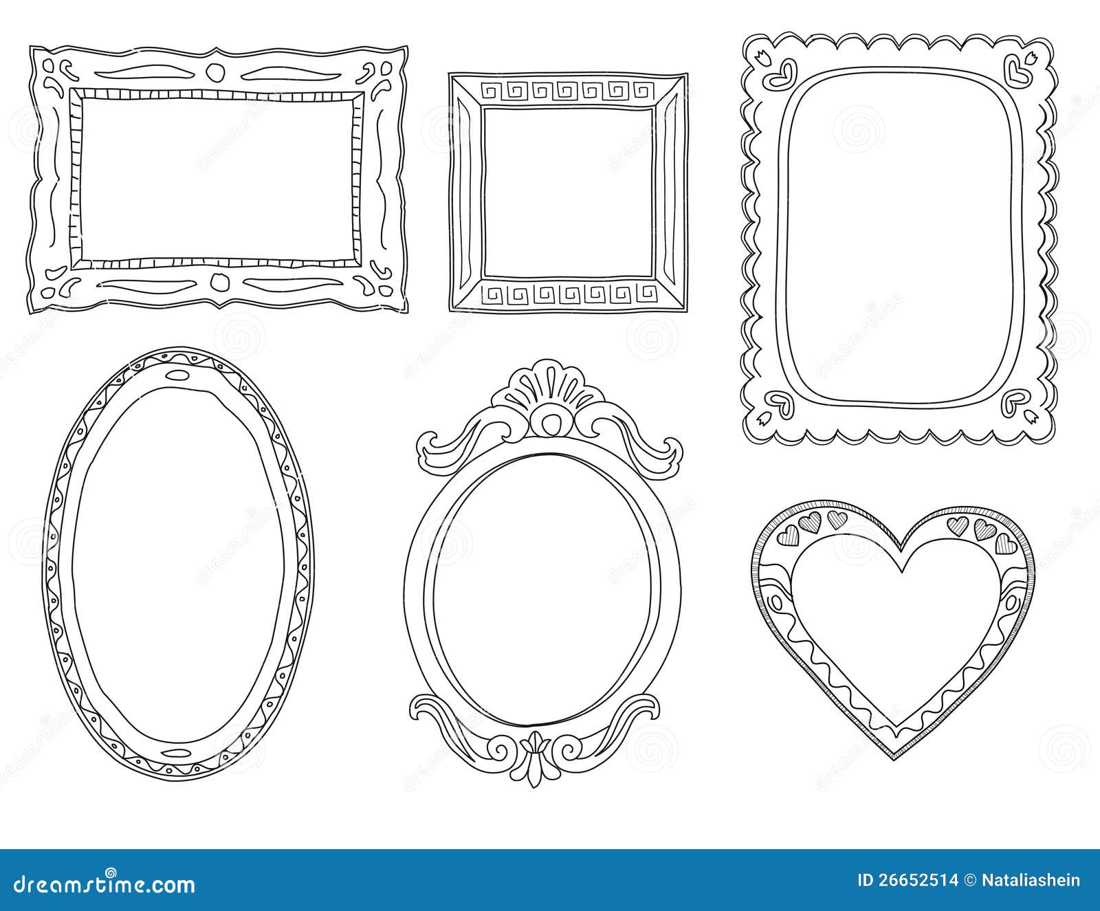 Frames Hand-drawn Do Doodle Ilustração do Vetor - Ilustração de quadro ...