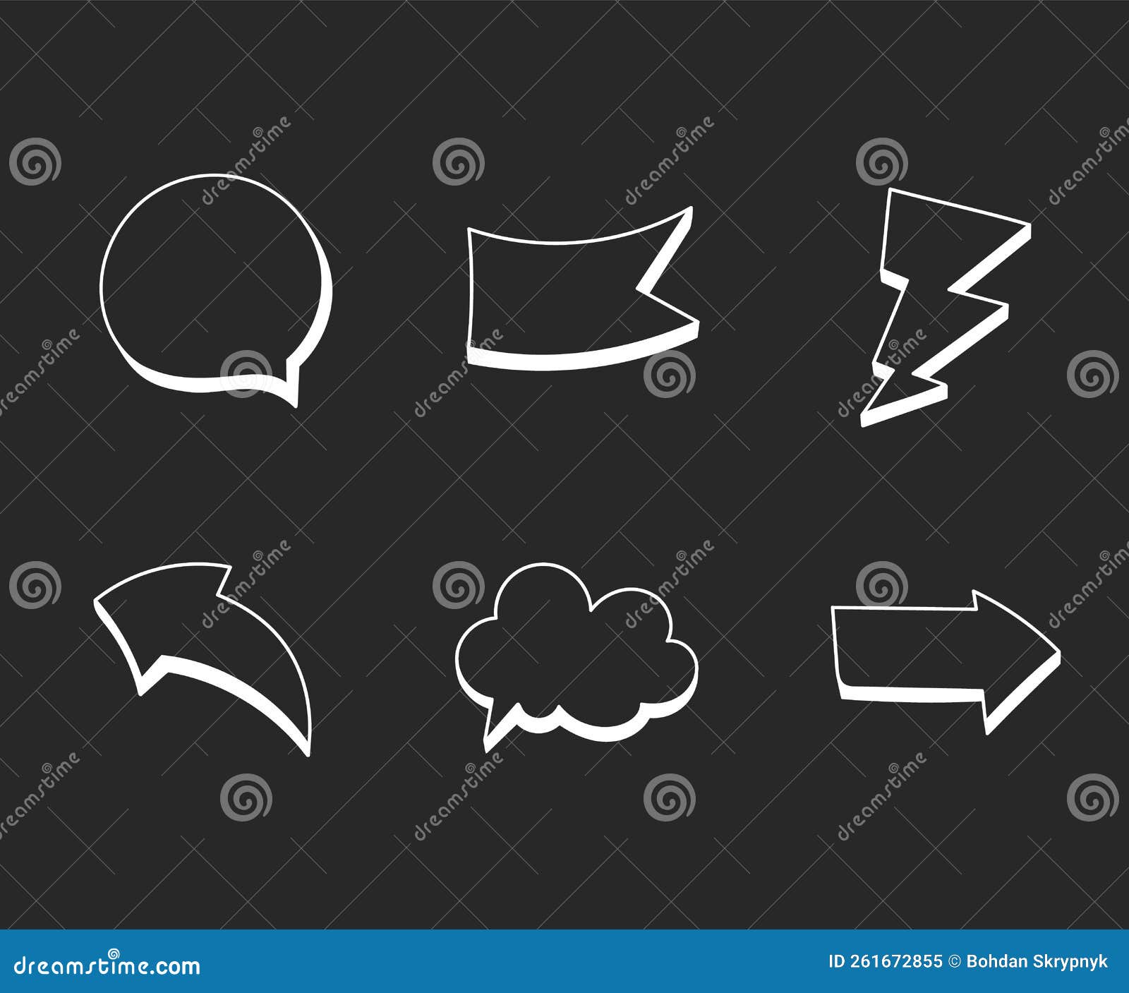 Frames hand drawn icon set stock vector. Illustration of speech - 261672855