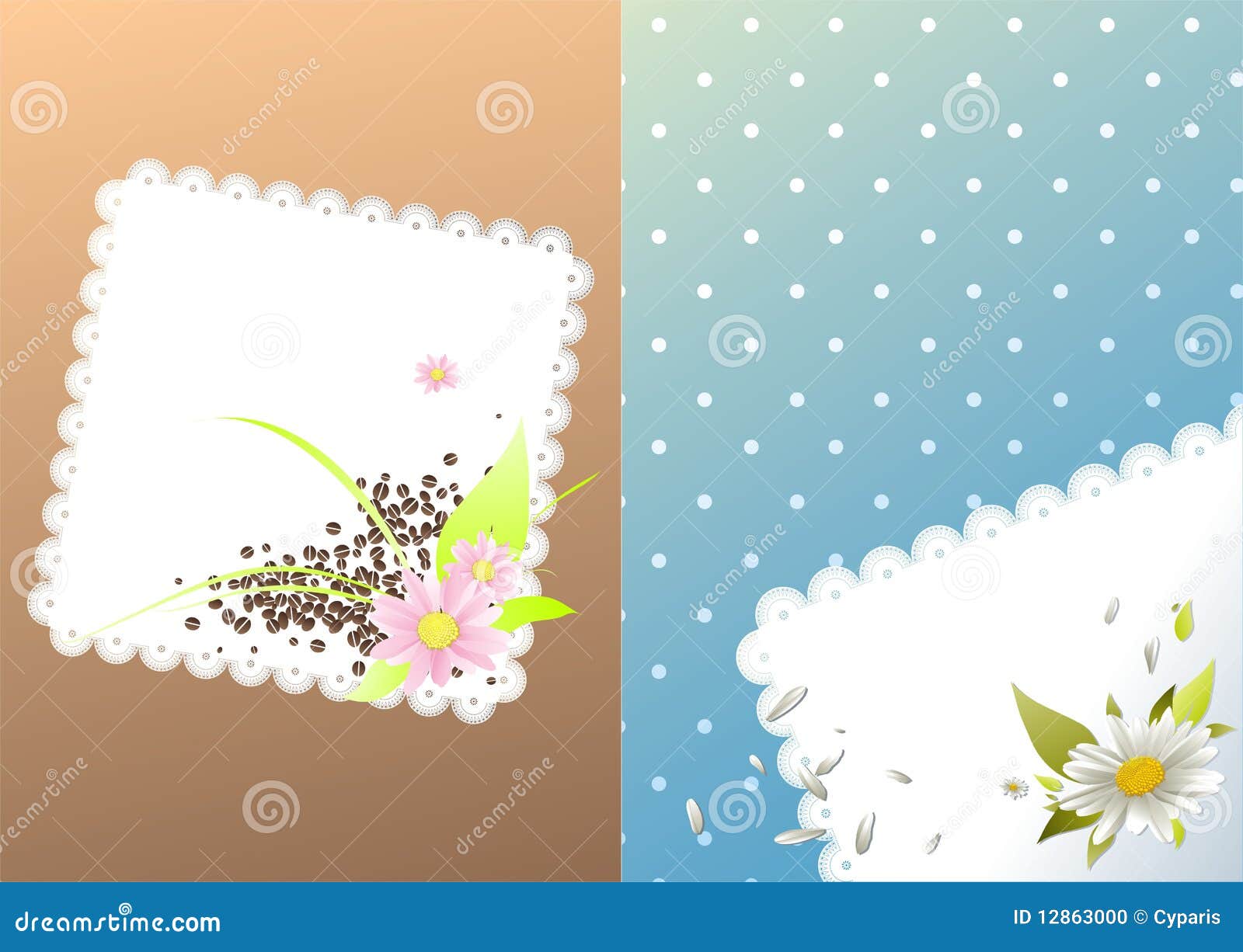 Frames for Menu with Flowers and Beans Stock Vector - Illustration of ...