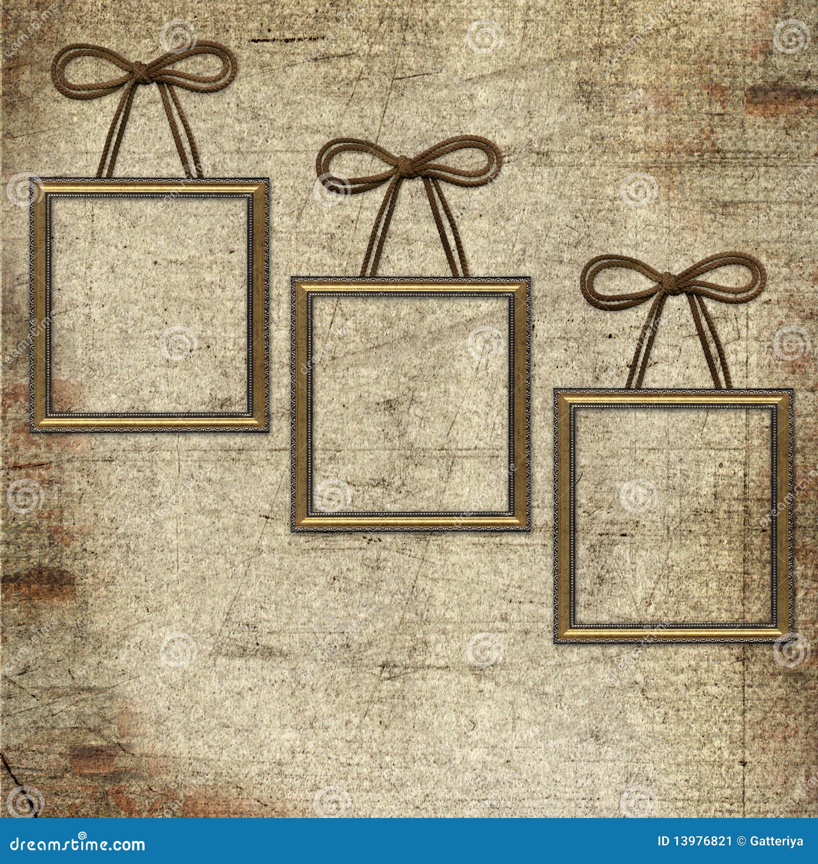 Frames Met Bruine Boog Op Grungeachtergrond Stock Illustratie ...