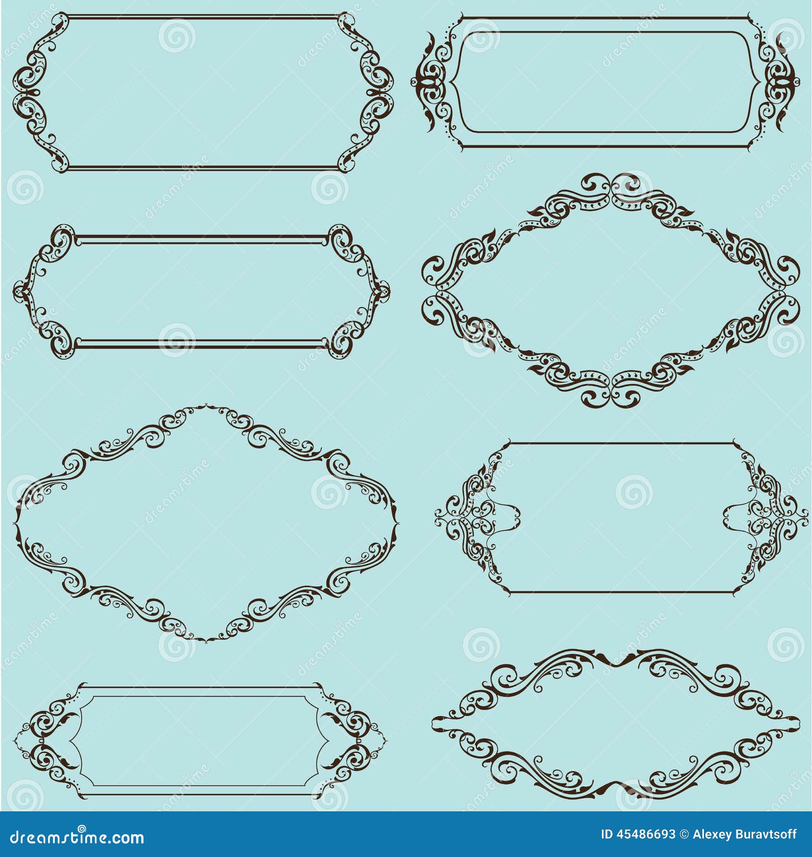 Frames nice set stock vector. Illustration of floral - 45486693