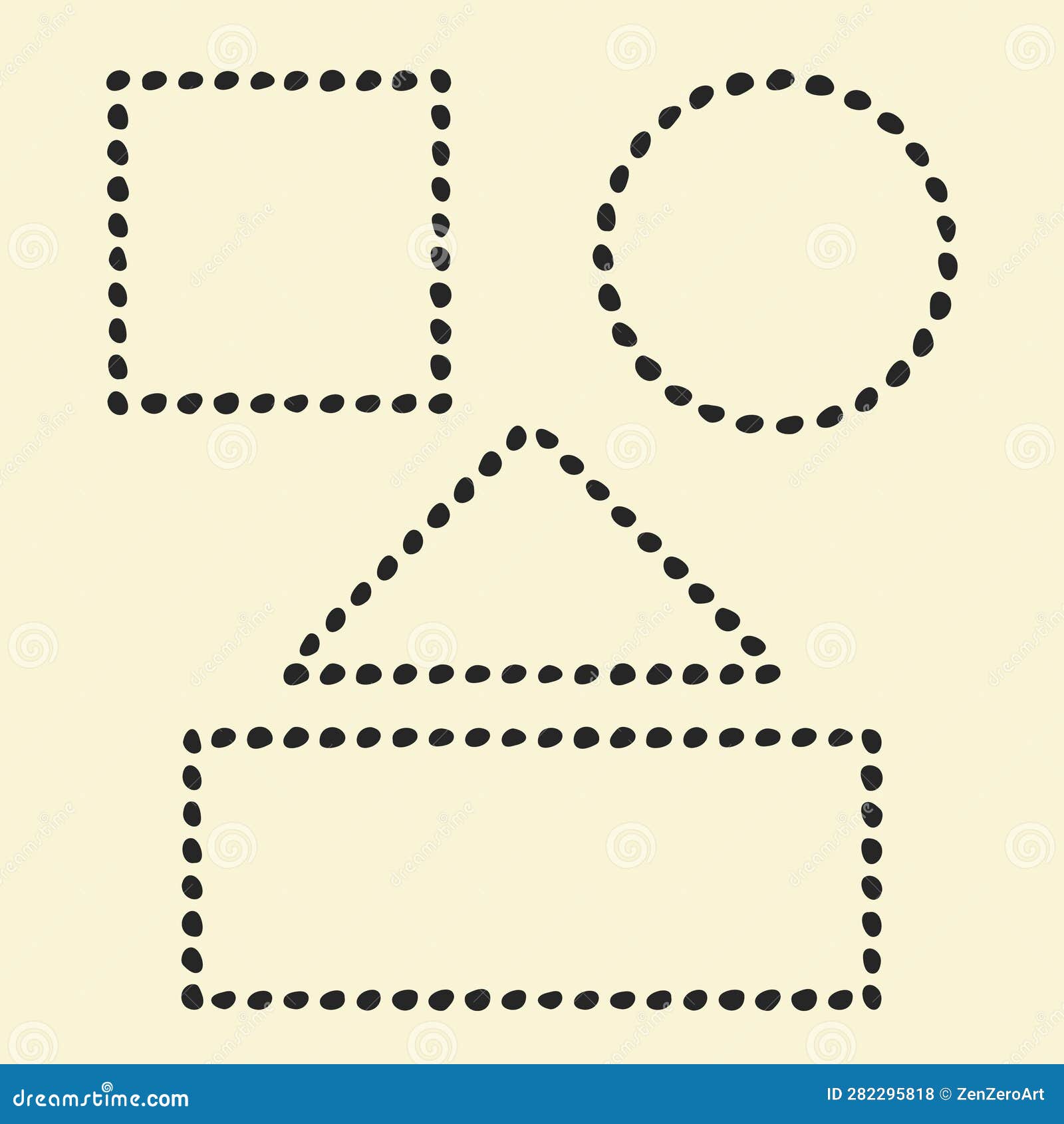 Frames Outline Set. Hand Drawn Decorative Doodle Black Ink Brush Stroke ...