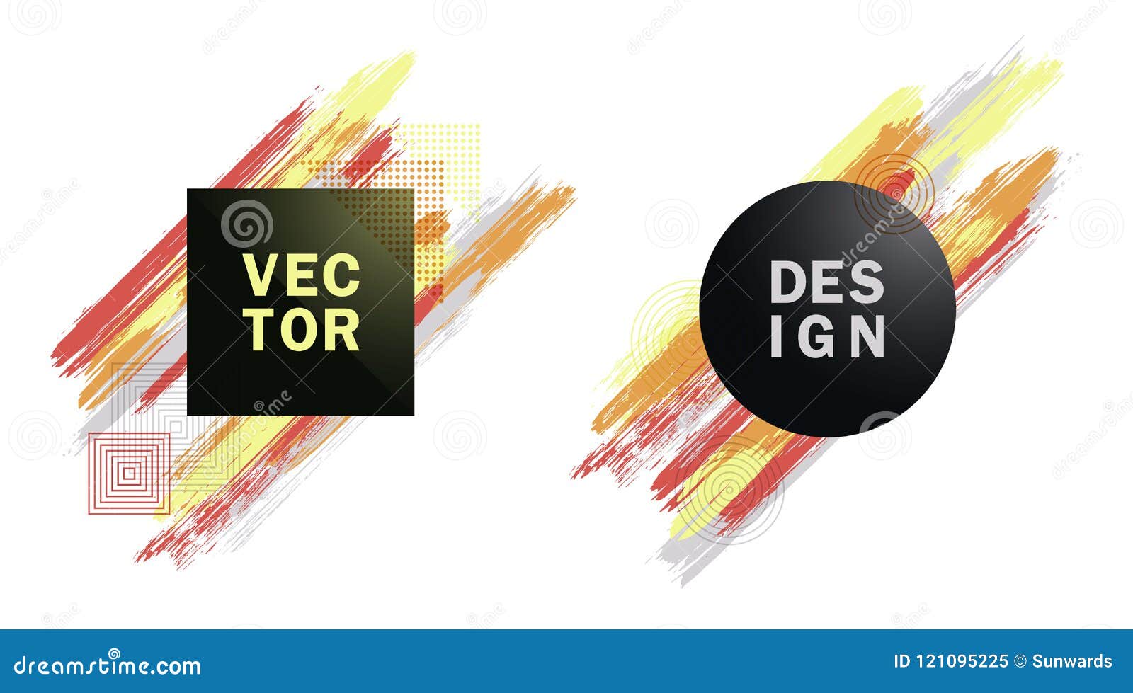 Frame Borders with Paint Brush Strokes Backgrounds. Stock Vector ...