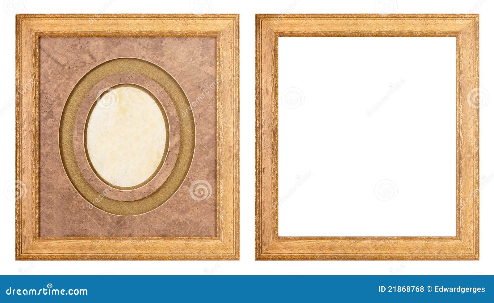 Empty gold museum frames stock photo. Image of decoration - 21868768