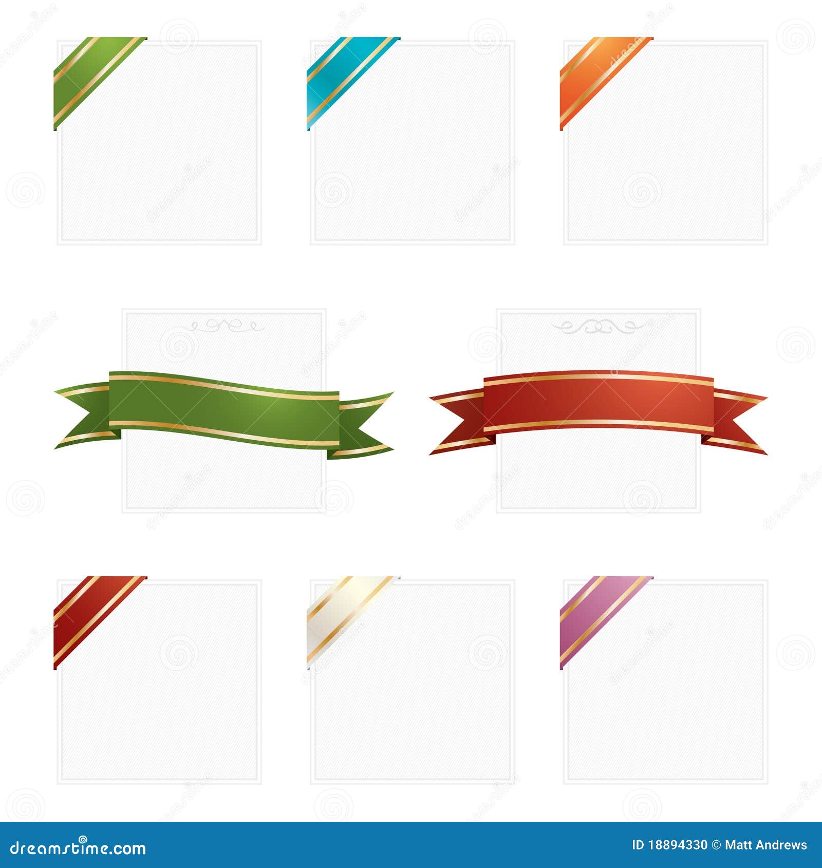 Frames with ribbons stock vector. Illustration of blue - 18894330