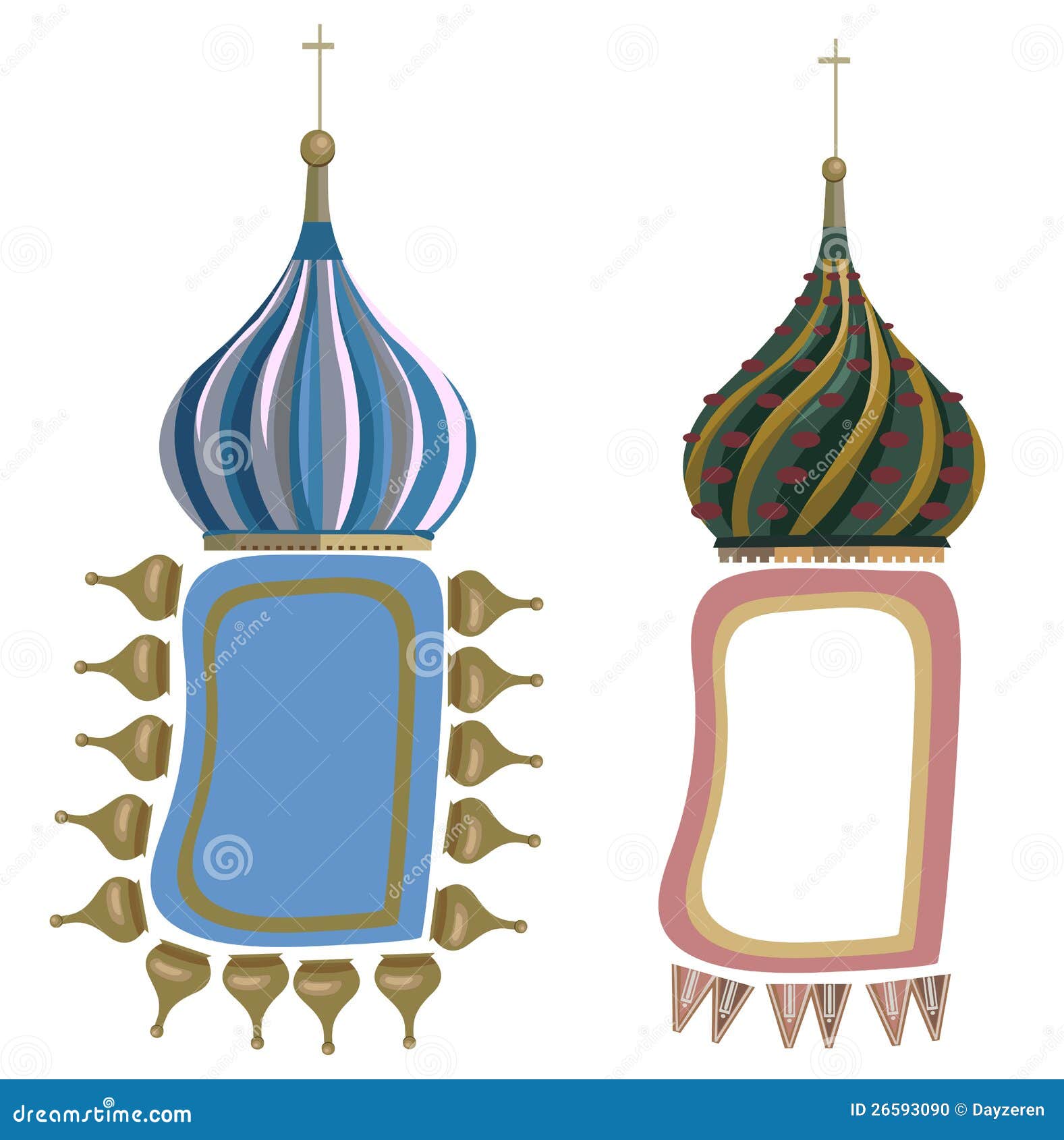 Frames With Russian Domes Vector Illustration | CartoonDealer.com #26593090