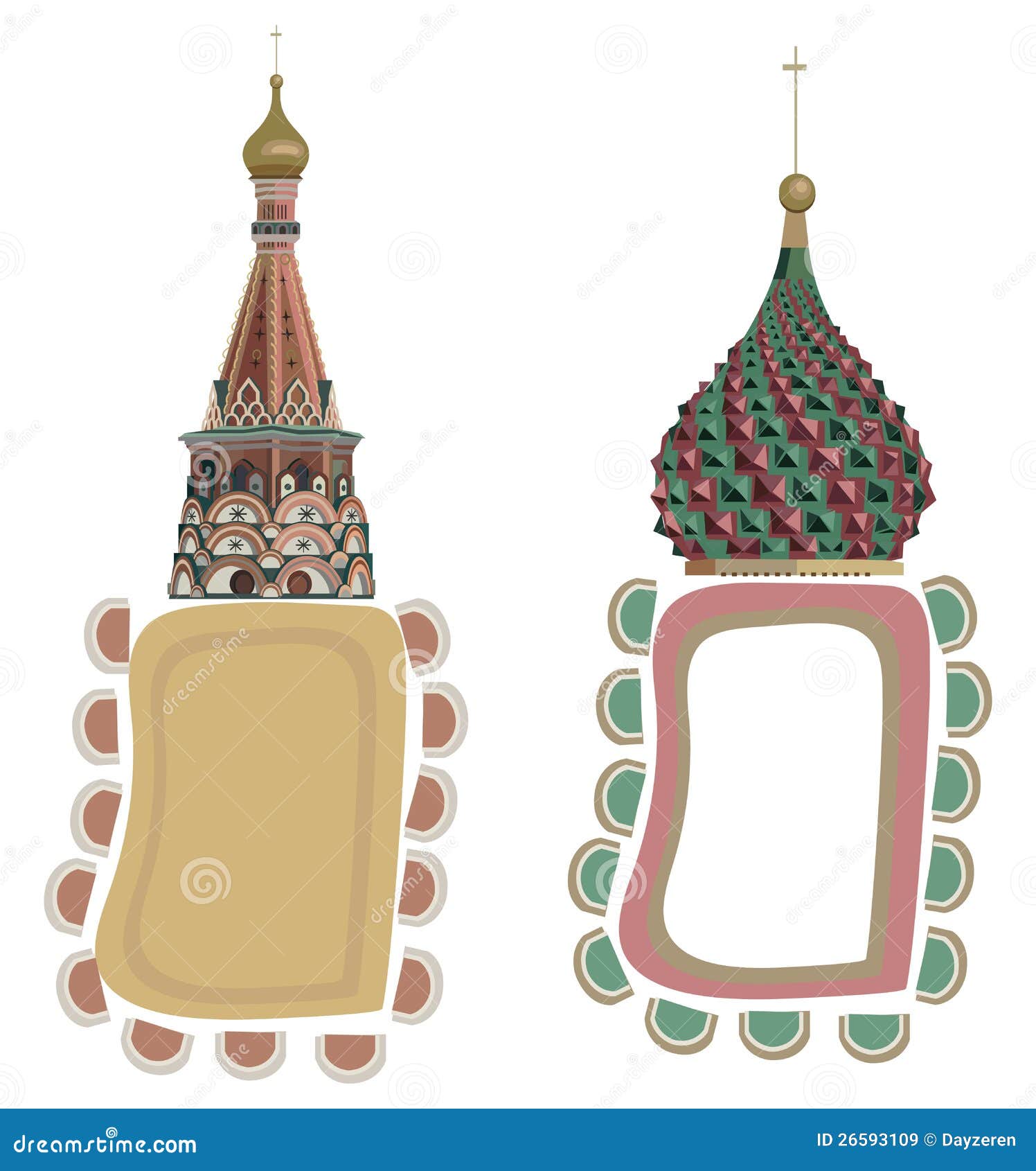 Frames with Russian Domes stock vector. Illustration of basilica - 26593109