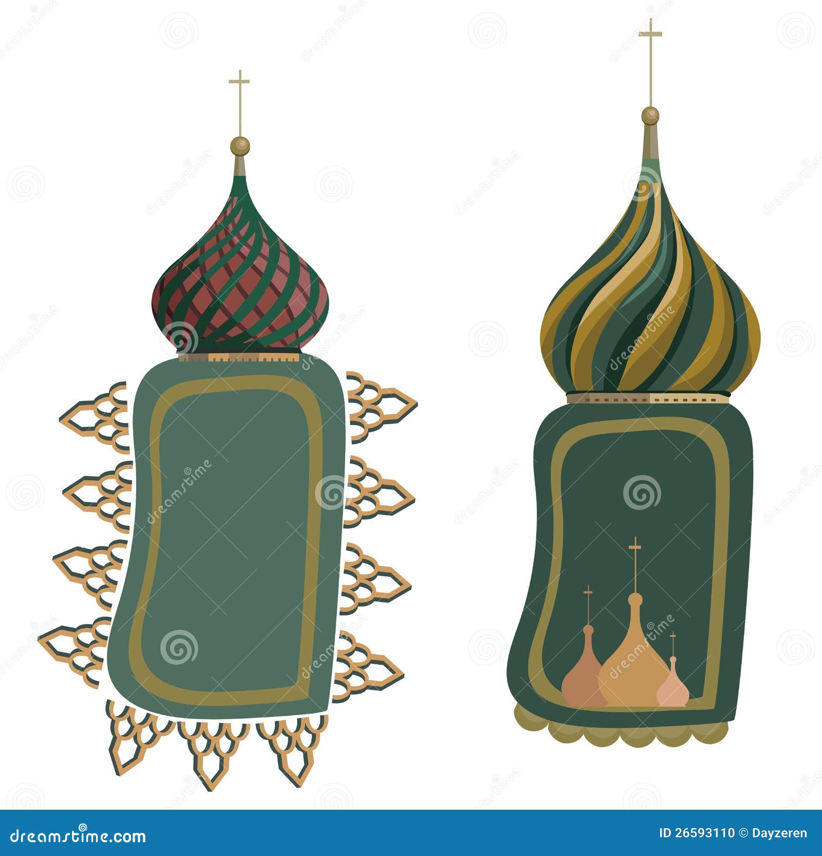 Frames with Russian Domes stock vector. Illustration of kremlin - 26593110