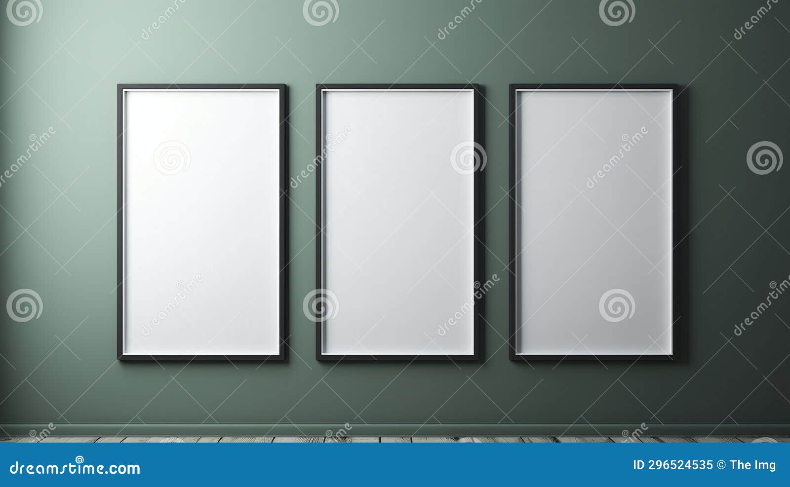 3 Frames Sage Green Painted Ai Generated Frame Mockup Minimal Stock ...