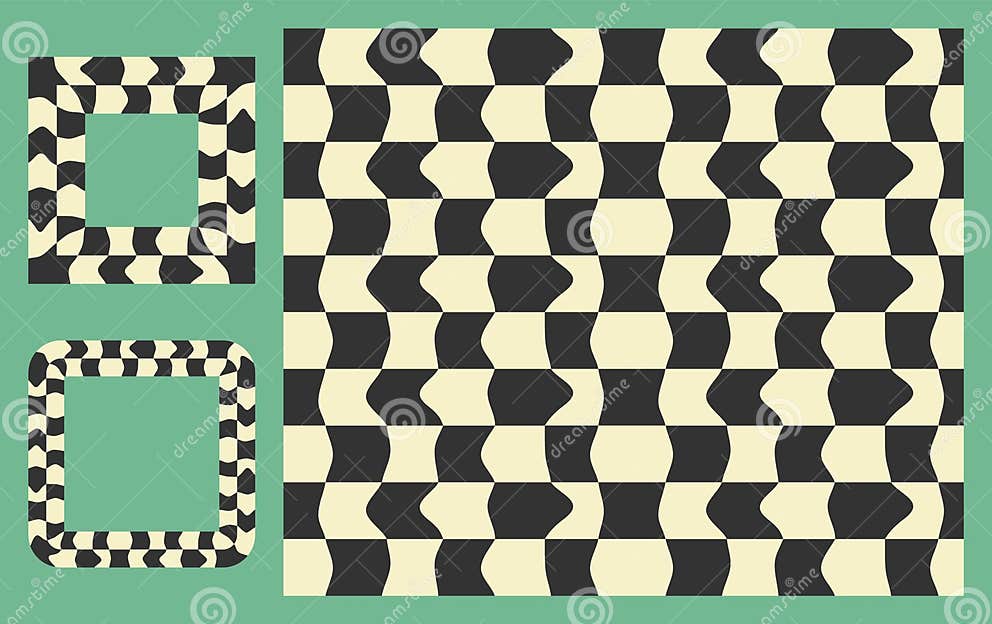 Frames, Seamless Pattern Set. Checkered Distorted Abstract Seamless ...