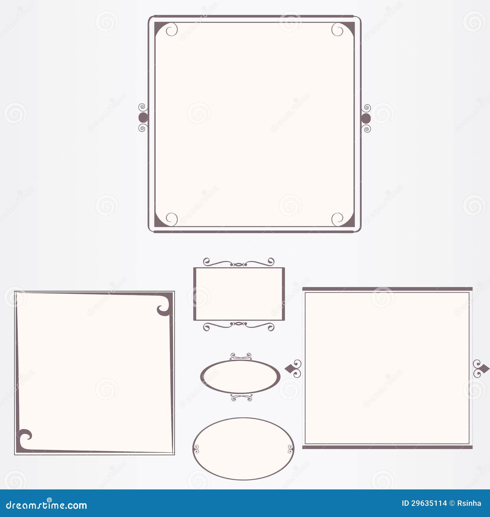 Frames set stock vector. Illustration of greeting, invitation - 29635114