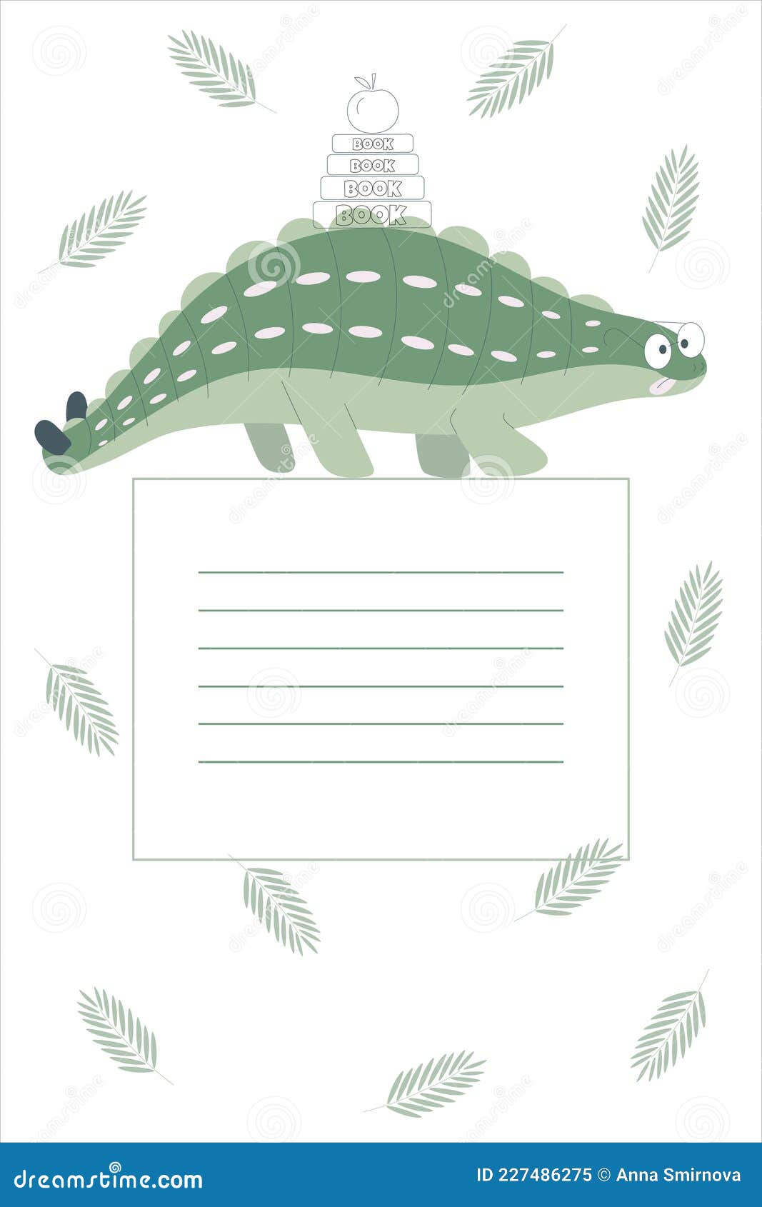 Frame for Notebook with Dinosaurs Stock Vector - Illustration of ...