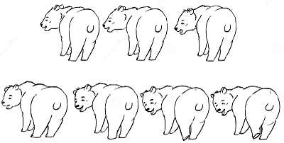 Frames Sprite Sheet - Cartoon Bear Look Back Stock Vector ...