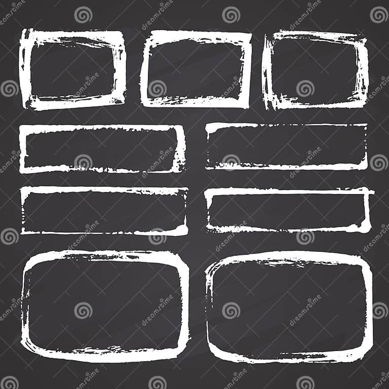 Frames and Text Boxes, Grunge Textured Hand Drawn Elements Set, Vector ...