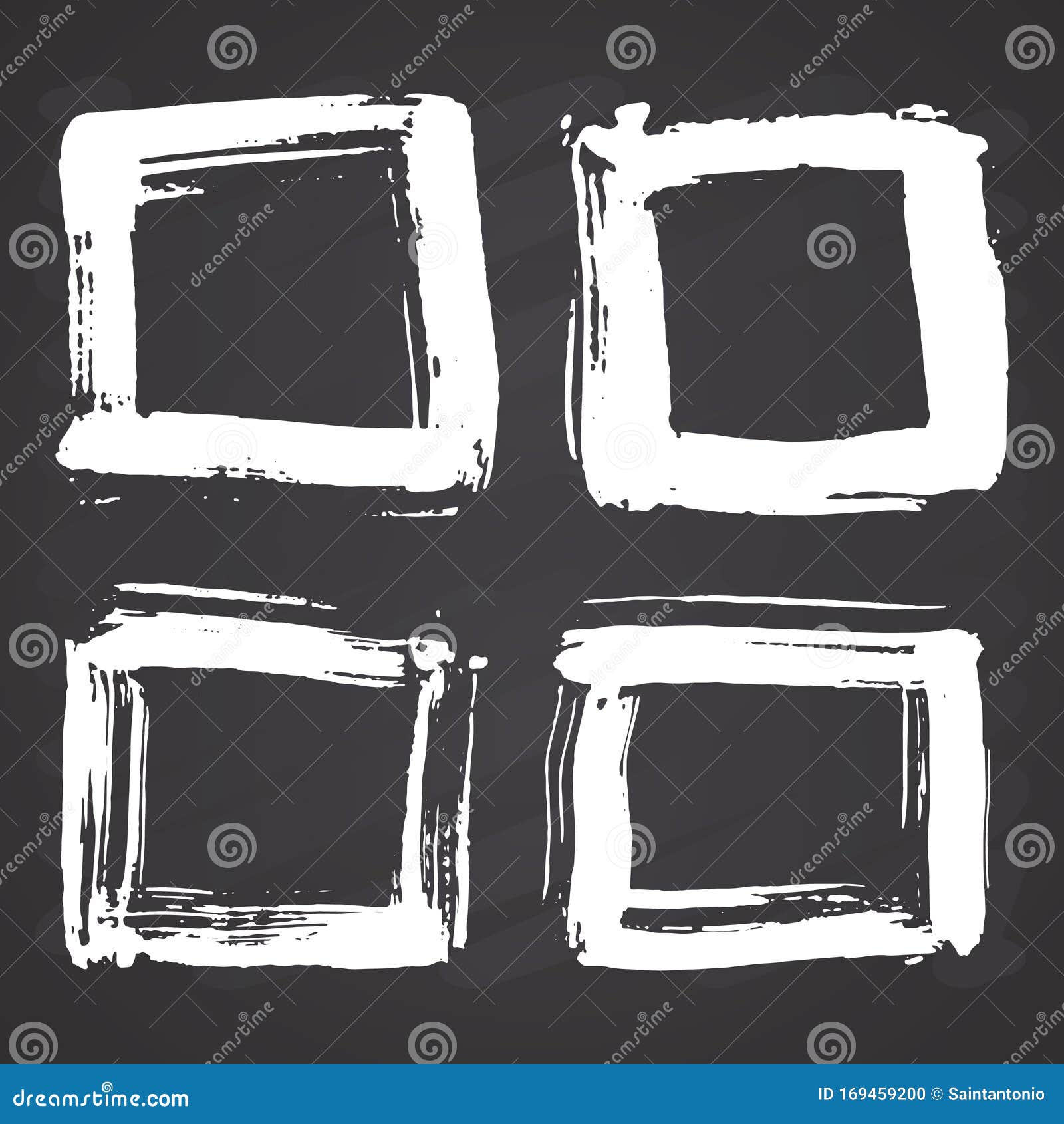 Frames and Text Boxes, Grunge Textured Hand Drawn Elements Set, Vector Illustration on ...