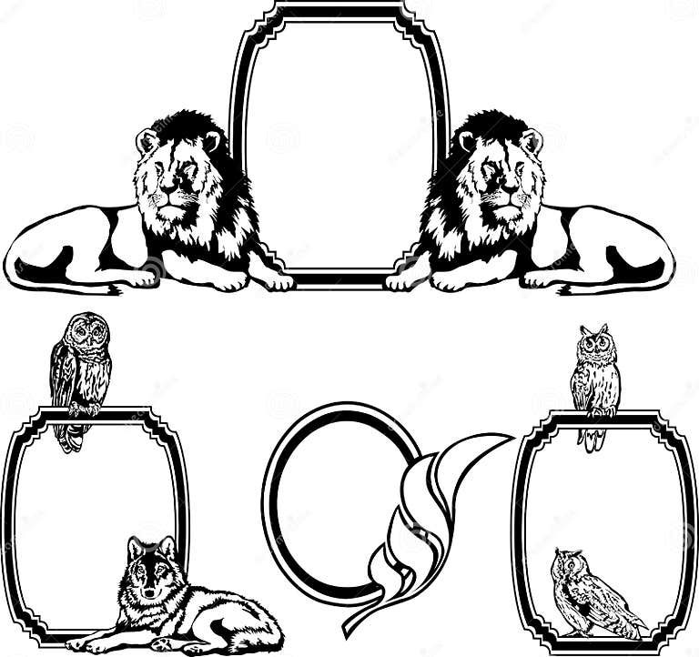 Frames stock vector. Illustration of wolf, contrast, pattern - 33817421