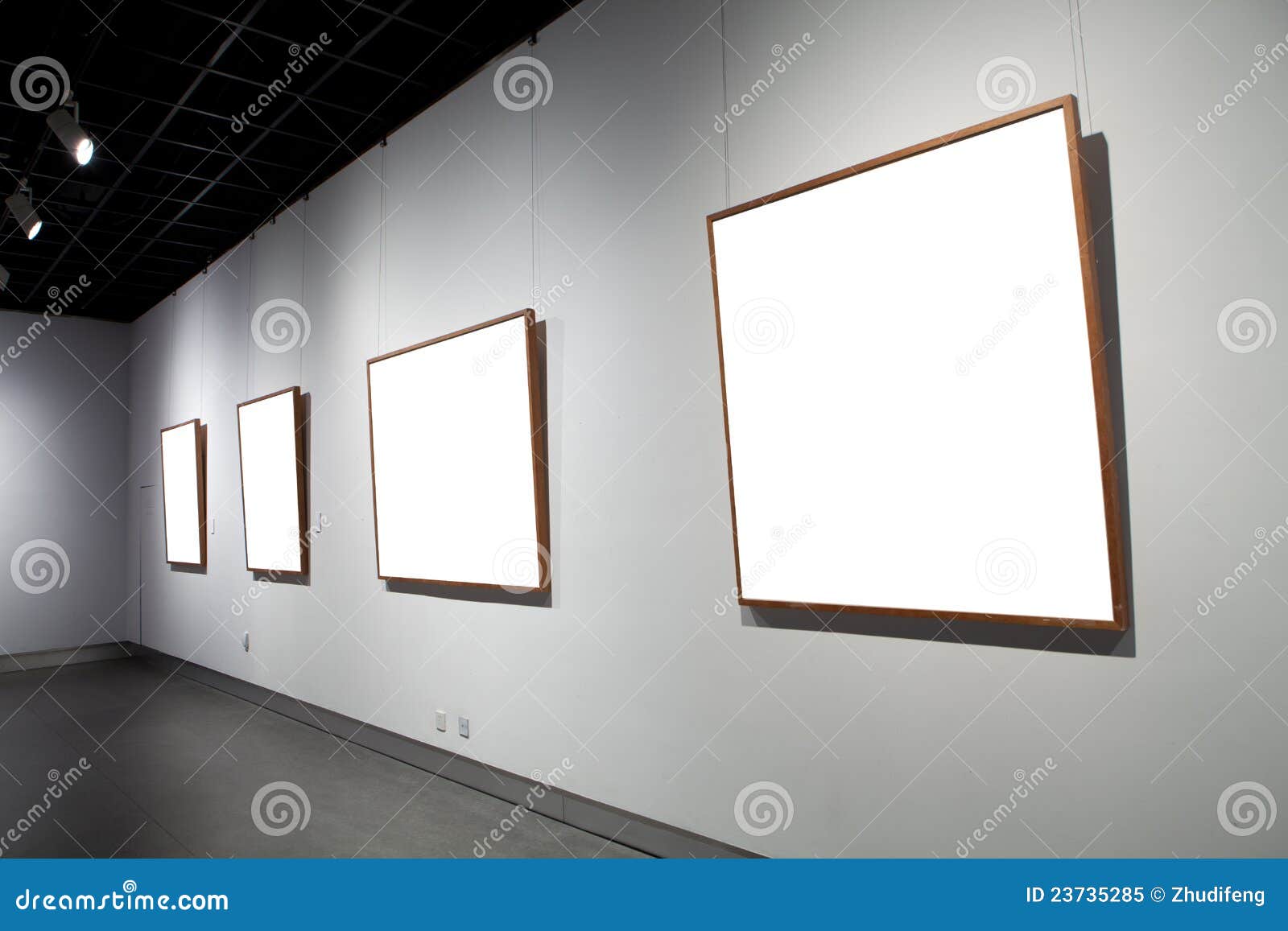 Frames on white wall stock image. Image of frame, artist - 23735285