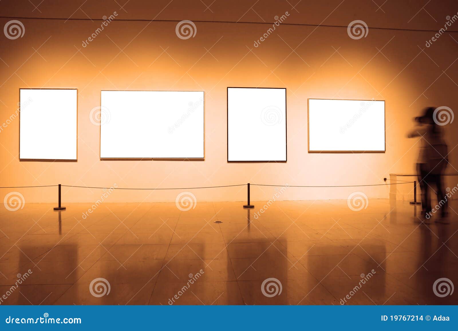 Frames on White Wall in Art Museum Stock Photo - Image of media, museum ...