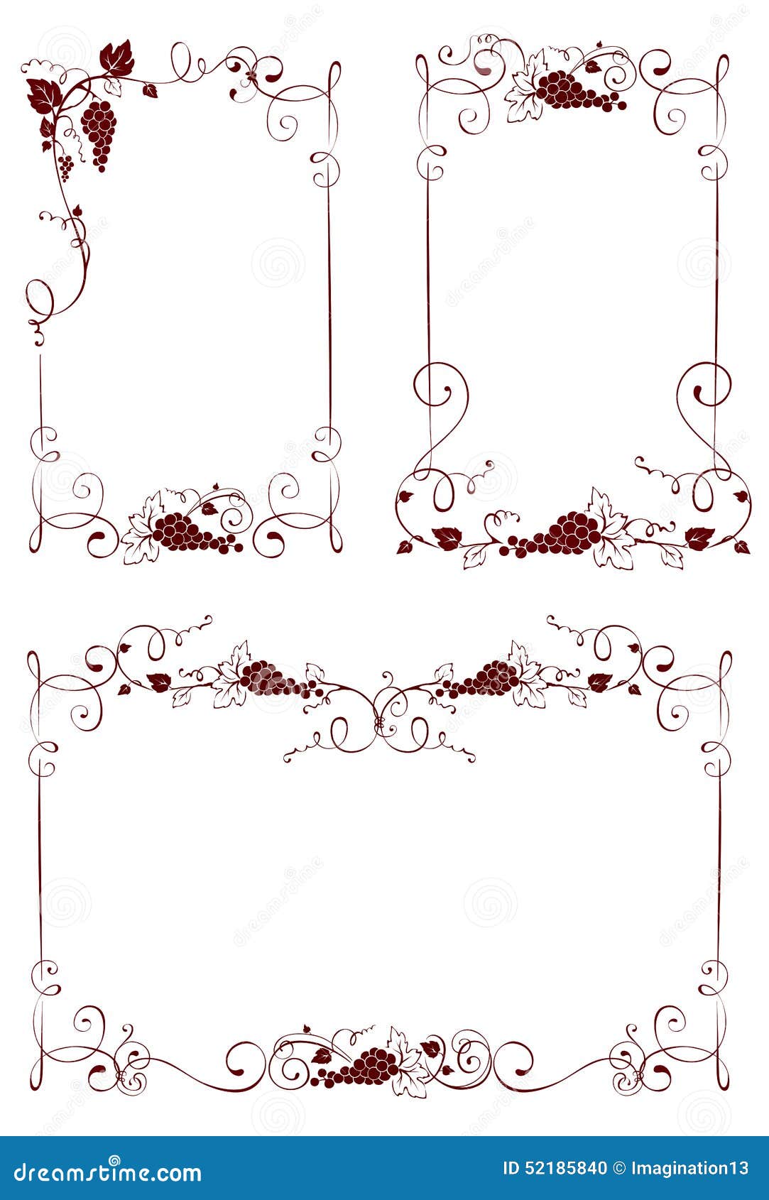 Frames for wine stock vector. Illustration of nature - 52185840