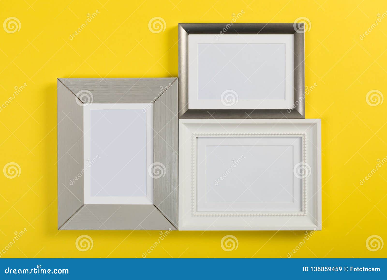 Frames on Yellow Background Stock Image - Image of blank, frames: 136859459