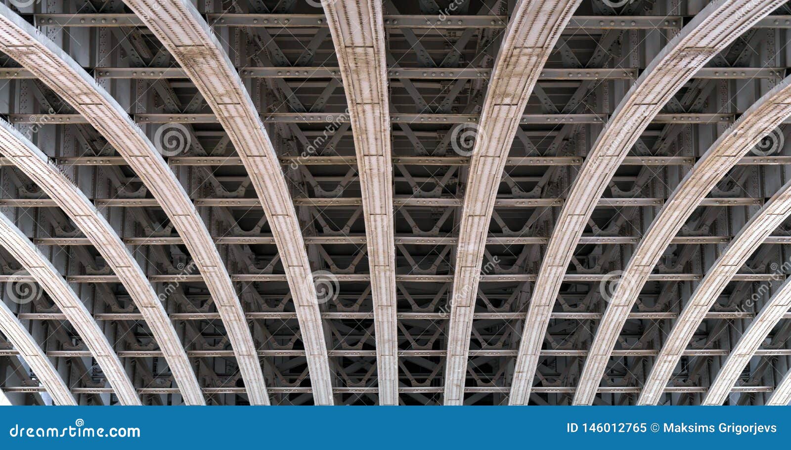 Framework Arch Under a Bridge Over the River Thames in London Stock ...