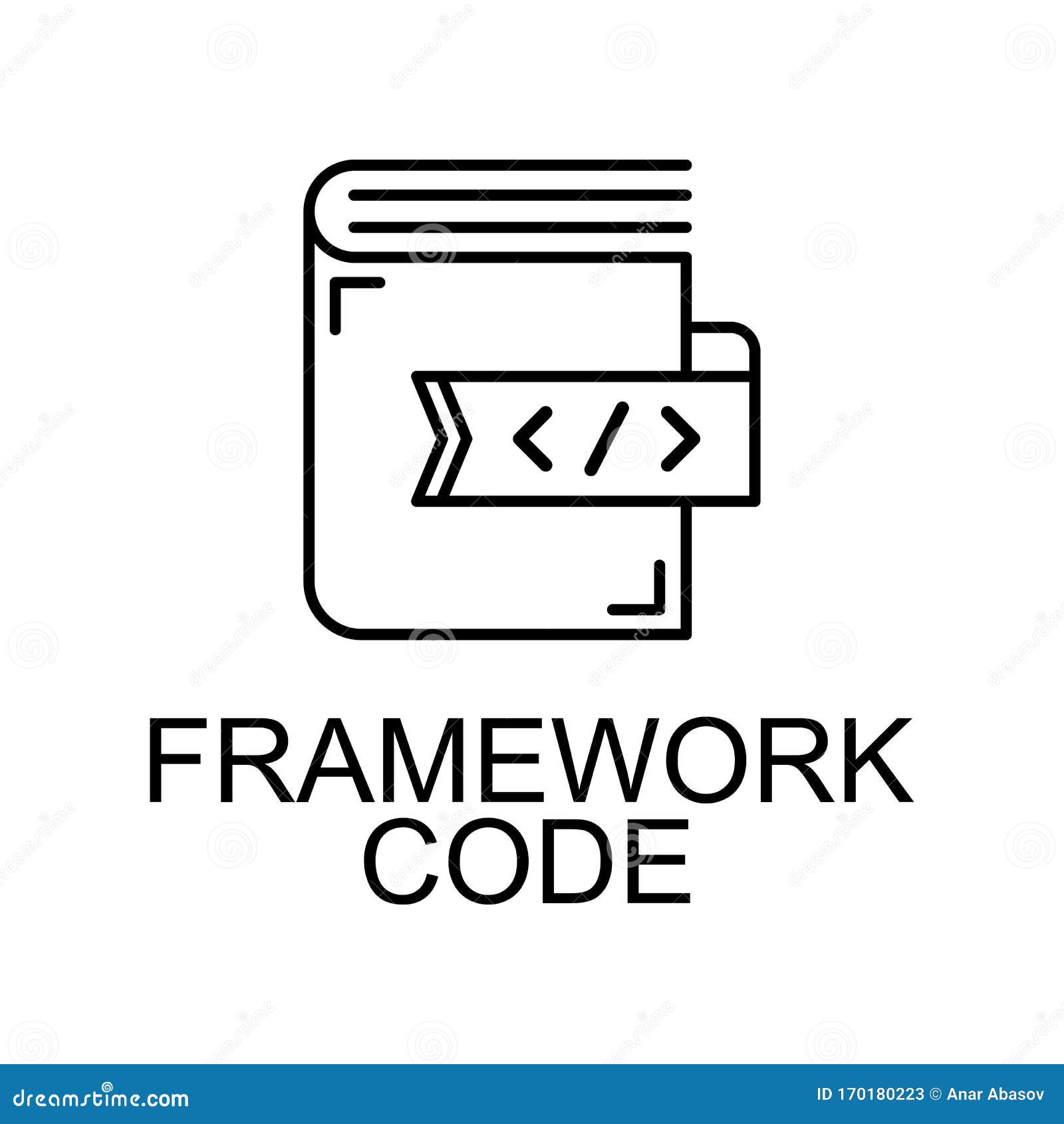 Framework Code Icon. Element of Web Development Signs with Name for Mobile Concept and Web Apps ...