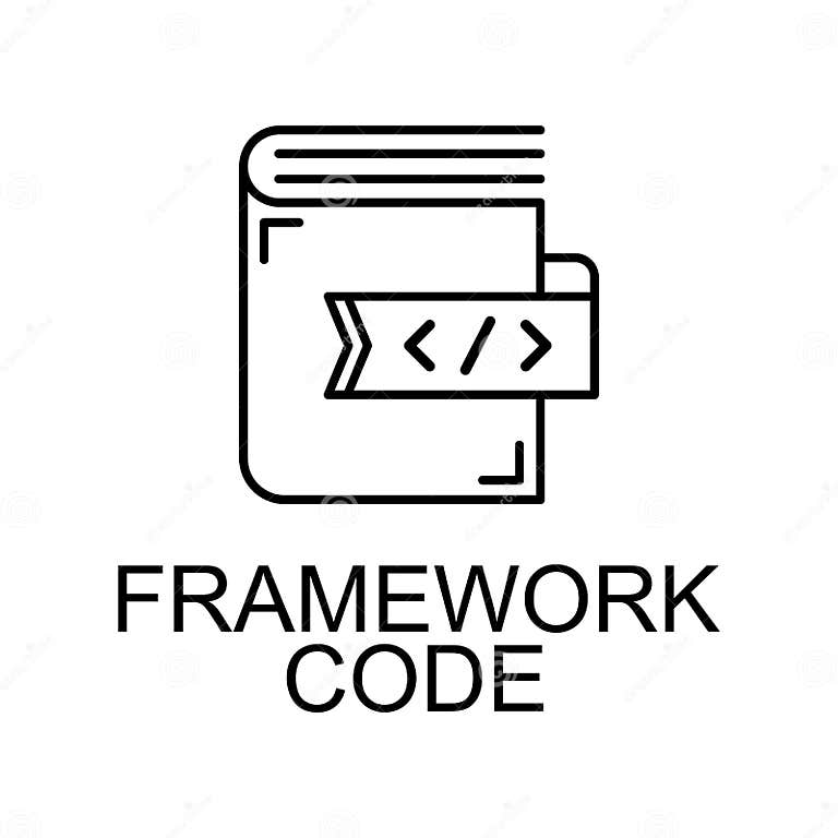 Framework Code Icon. Element of Web Development Signs with Name for Mobile Concept and Web Apps ...