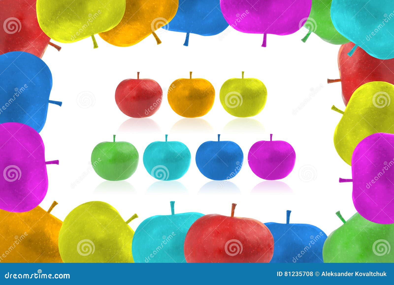Framework from Color Apples Stock Photo - Image of apple, offspring ...