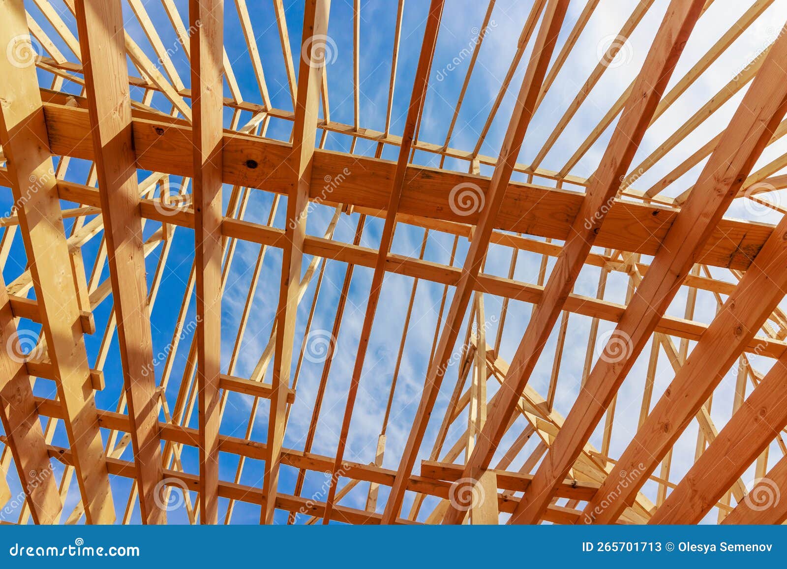 Framework Construction Begins on New House. Stock Image - Image of ...