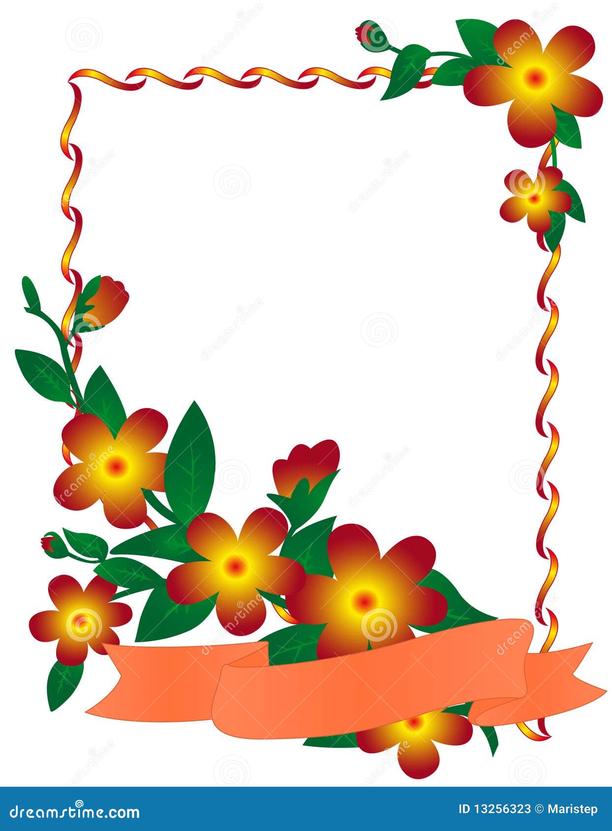 Framework, flower stock vector. Illustration of ribbon - 13256323